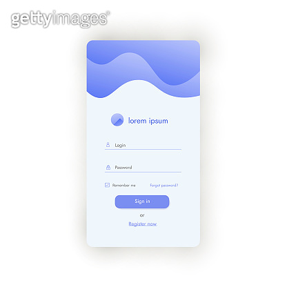 Login form ui template for phone app and website. Sign up to account ...