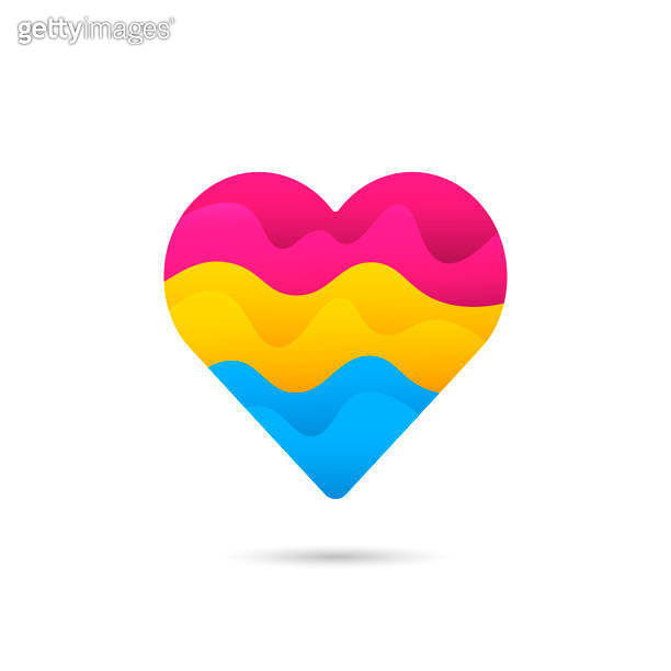 Pansexual flag in heart love sign vector design. 이미지 (1165492093) - 게티이미지뱅크