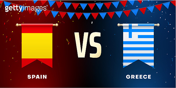 Spain VS Greece: teams presentation for sports games, competitions and ...