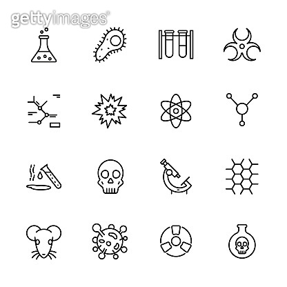 Simple icon set scientific research laboratory. Contains such symbols ...