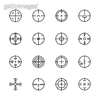 Simple icon set aim and target for shooting on range or military ...