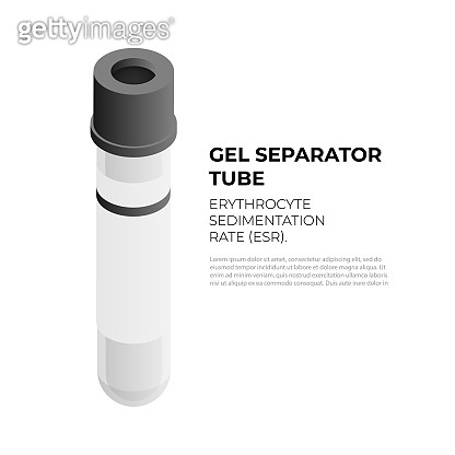 Gel separator vacutainer tube for ESR in isometric design, vector ...