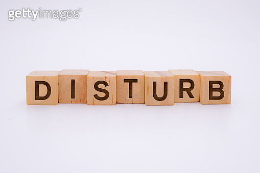 Disturb Word Written In Wooden Cube With White Background Concept ...