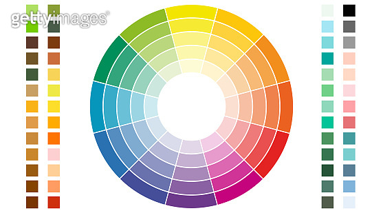 Color scheme. Circular color scheme with warm and cold colors. Vector ...