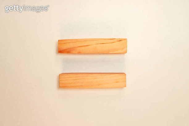 Wood bar pieces with shadows on white background. Horizontal wooden ...