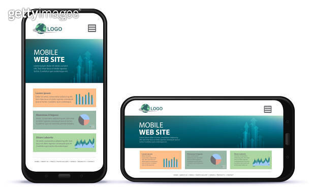 Responsive Website Design With Vertical and Horizontal Mobile Phone ...