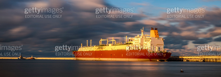 AL RUWAIS, LNG Tanker, sailing under the flag of [BS] Bahamas, during ...