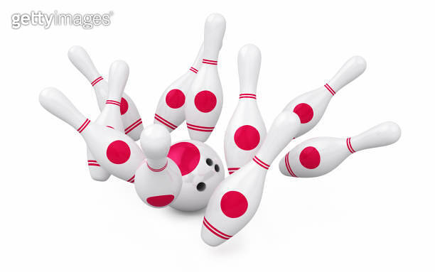 Bowling pin & Ball Japan flag coating 이미지 (1128443360) - 게티이미지뱅크