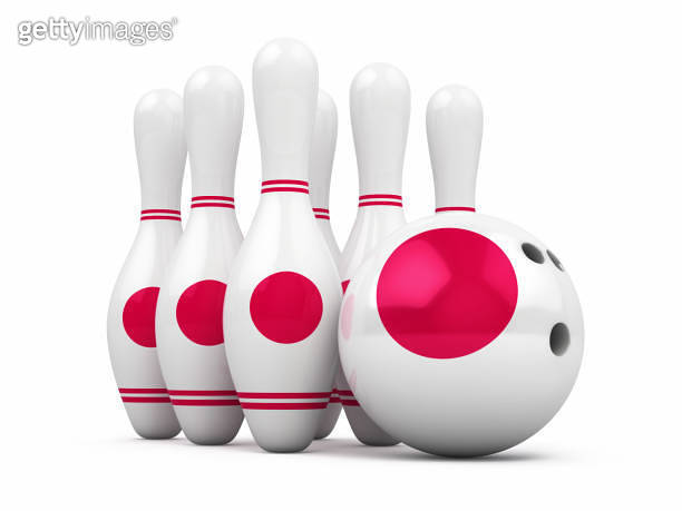 Bowling pin & Ball Japan flag coating 이미지 (1128443369) - 게티이미지뱅크