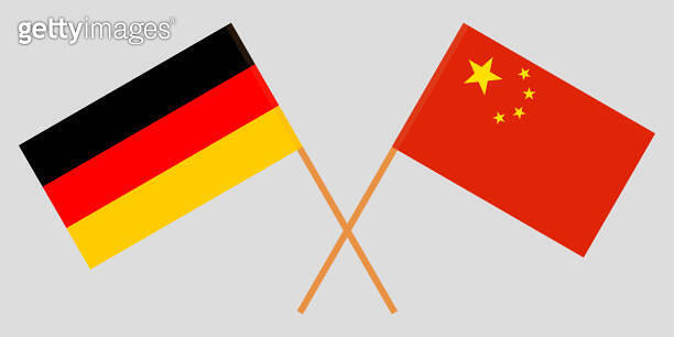 Germany and China. Crossed German and Chinese flags 이미지 (1162706655 ...