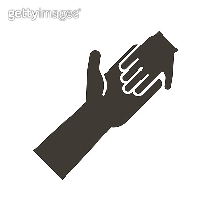 adult and child holding hands icon. Vector flat illustration ...