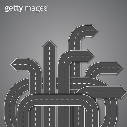 3d road direction vector poster. Navigation theme, business process ...