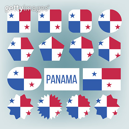 Panama Flag Set Vector. Official Panama Flag Flat Symbol. Different ...