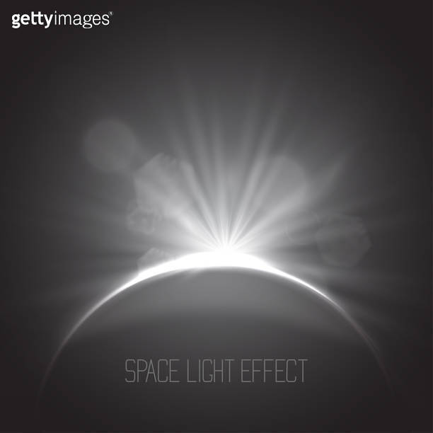 Eclipse silver miracle glowing vector spotlight effect, star floodlight ...
