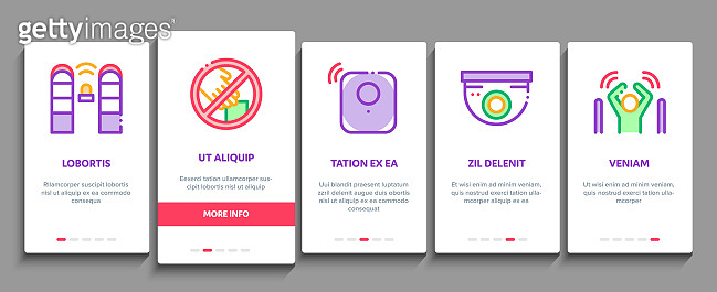 Shoplifting Onboarding Elements Icons Set Vector (1191418318) - 게티이미지뱅크