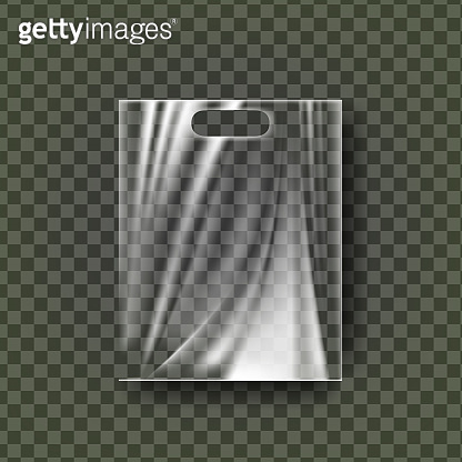 Plastic Hang Pouch Vector. Transparent Pocket Wrap. Empty Bagged ...