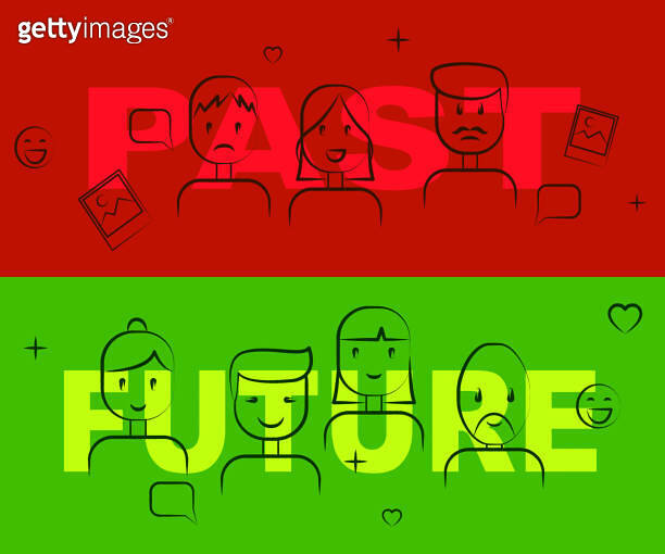 Past Vs Future Words Compares Life Gone With Upcoming Prospects - 3d ...