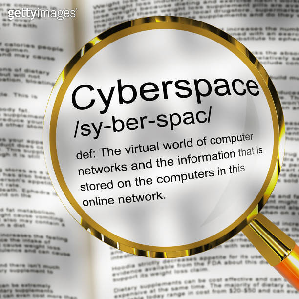 Cyberspace definition means being connected to the internet - 3d ...