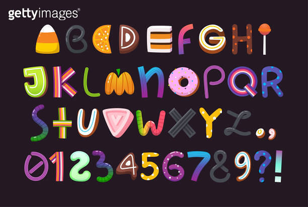 Halloween candy letters 이미지 (1178559301) - 게티이미지뱅크
