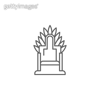 Medieval, throne icon. Element of medieval period icon. Thin line icon ...