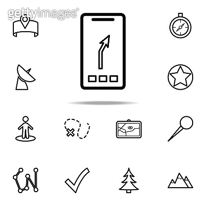 directions in a smart phone icon. Navigation icons universal set for ...