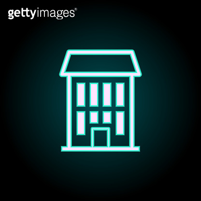 residential complex icon. Elements of Buildings in neon style icons ...