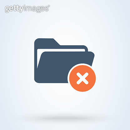 No folder and Forbidden file Simple vector modern icon design ...