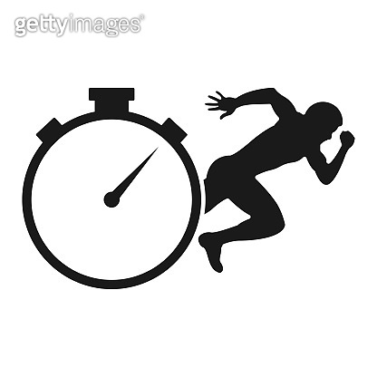 running man vector symbol, Stopwatch line vector icon 이미지 (1139102056 ...