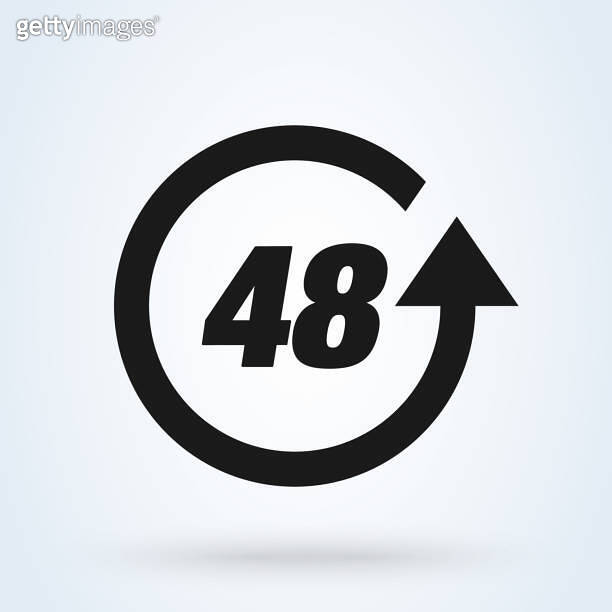 48 hours. vector modern icon design illustration 이미지 (1196529620) - 게티이미지뱅크