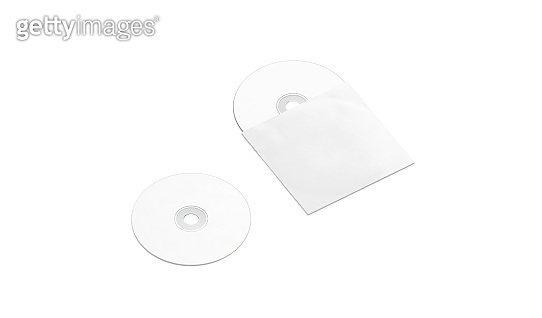 Blank white compact disk isolated and cover mockup, isolated 이미지 ...