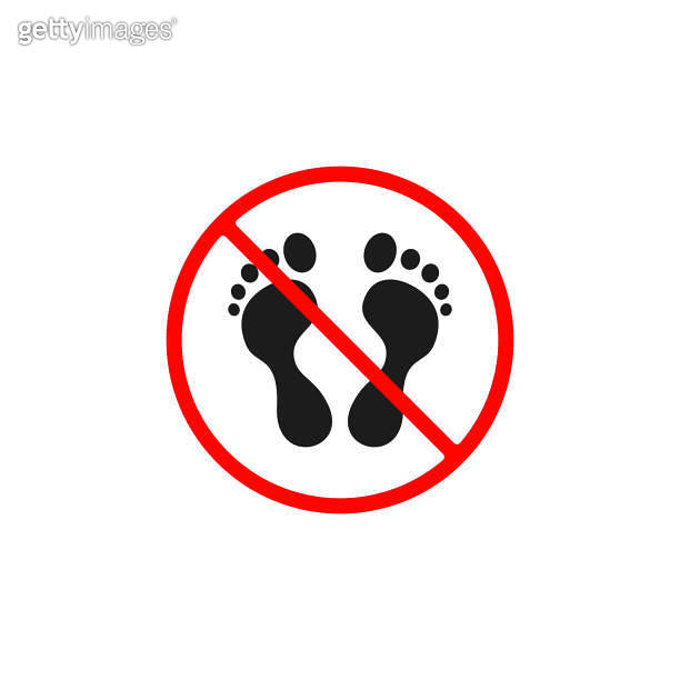 No Foot prints sign. No footprint icon. Vector isolated sign ...
