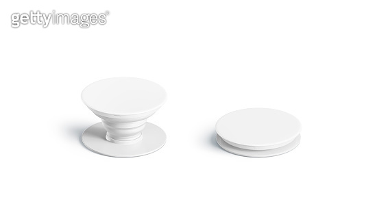 Blank white phone pop socket mock up, isolated, side view 이미지 ...