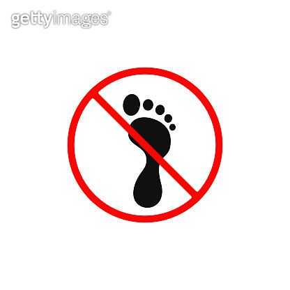 No Foot prints sign. No footprint icon. Vector isolated simple sign ...