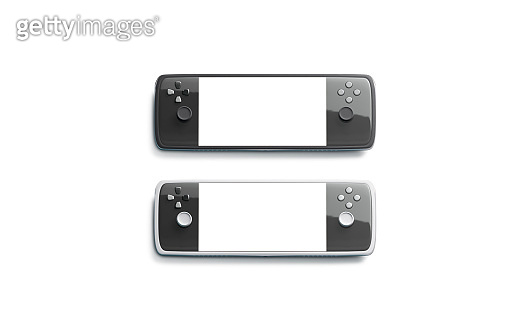 Blank black and white gaming console screen mockup set (1127331458 ...