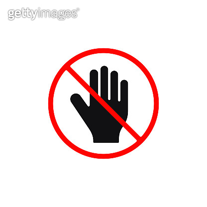No Hand sign in the red circle. Vector isolated illustration ...