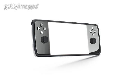 Blank white gaming console screen mock up, isolated, (1098003816) - 게티이미지뱅크