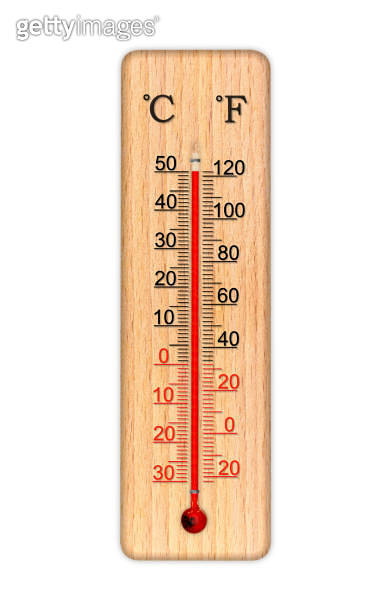 Wooden celsius and fahrenheit scale thermometer for measuring air ...