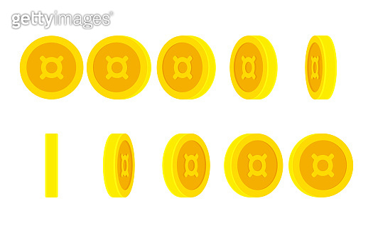 Coin with generic currency symbol rotating animation sprite sheet on ...