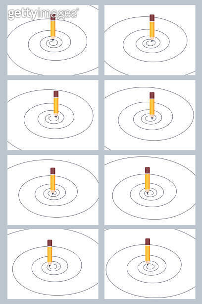 Pencil drawing spiral animation sprite sheet isolated on white ...