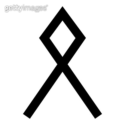 Odal Othil rune Othala symbol estate heritage sign icon black color ...