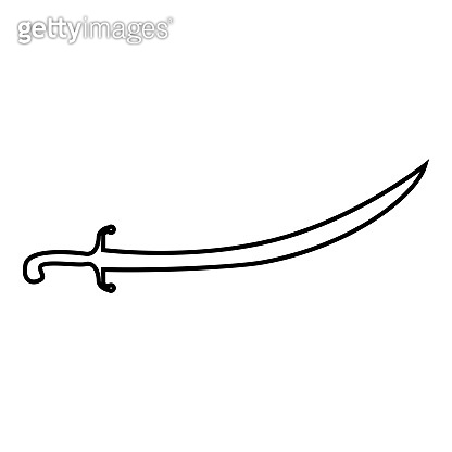 Turkish saber Scimitar Sabre of arabian persian Curved sword icon ...