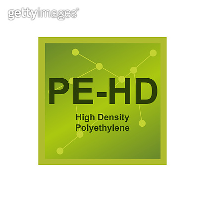 Vector symbol of high density polyethylene – HDPE or PE-HD polymer on ...