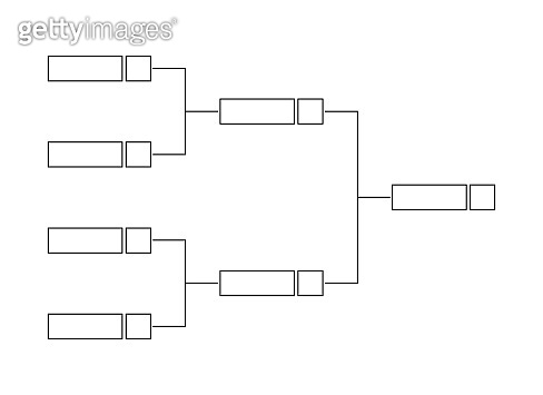 Vector black line or outline championship single elimination tournament ...