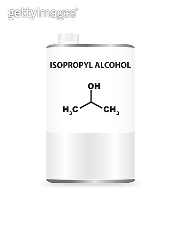 Vector metal liquid container can with isopropyl alcohol. Illustration ...