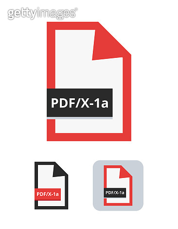 pdf/x-1a file flat vector icon. Symbol of PDF/X-1a – the most common ...