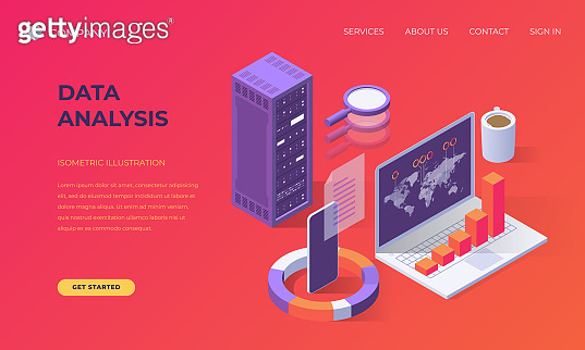 Landing page for computer data analysis 이미지 (1188192756) - 게티이미지뱅크