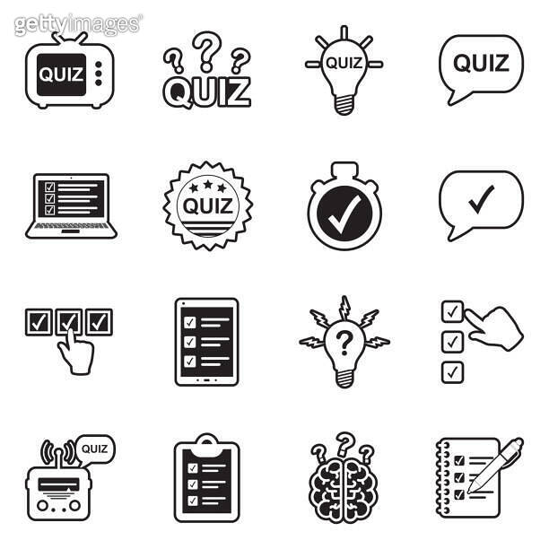 Quiz Icons. Line With Fill Design. Vector Illustration. 이미지 (1187978320 ...