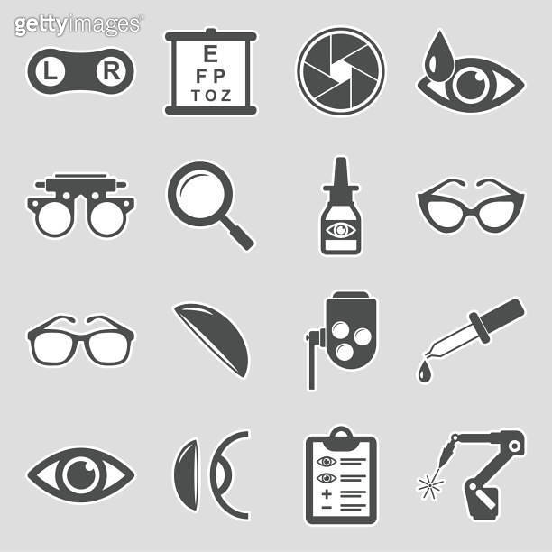 Optometry Icons. Sticker Design. Vector Illustration. 이미지 (1163143800 ...