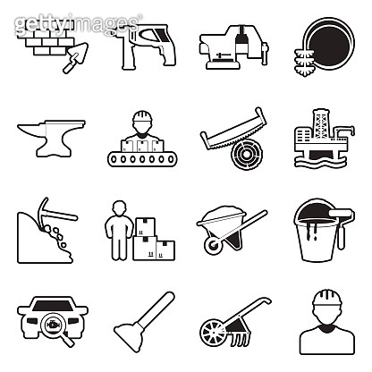 Manual Labor Icons. Line With Fill Design. Vector Illustration. 이미지 ...