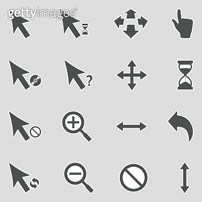 Cursor Icons. Sticker Design. Vector Illustration. (1130851485) - 게티이미지뱅크